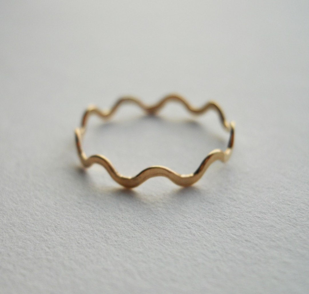 Polygon Ring 14k Gold Filled Wavy Ring - Etsy
