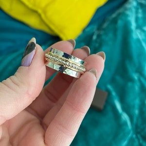 Fidget Spinner Ring - Sterling Silver - Anxiety Ring - Etsy