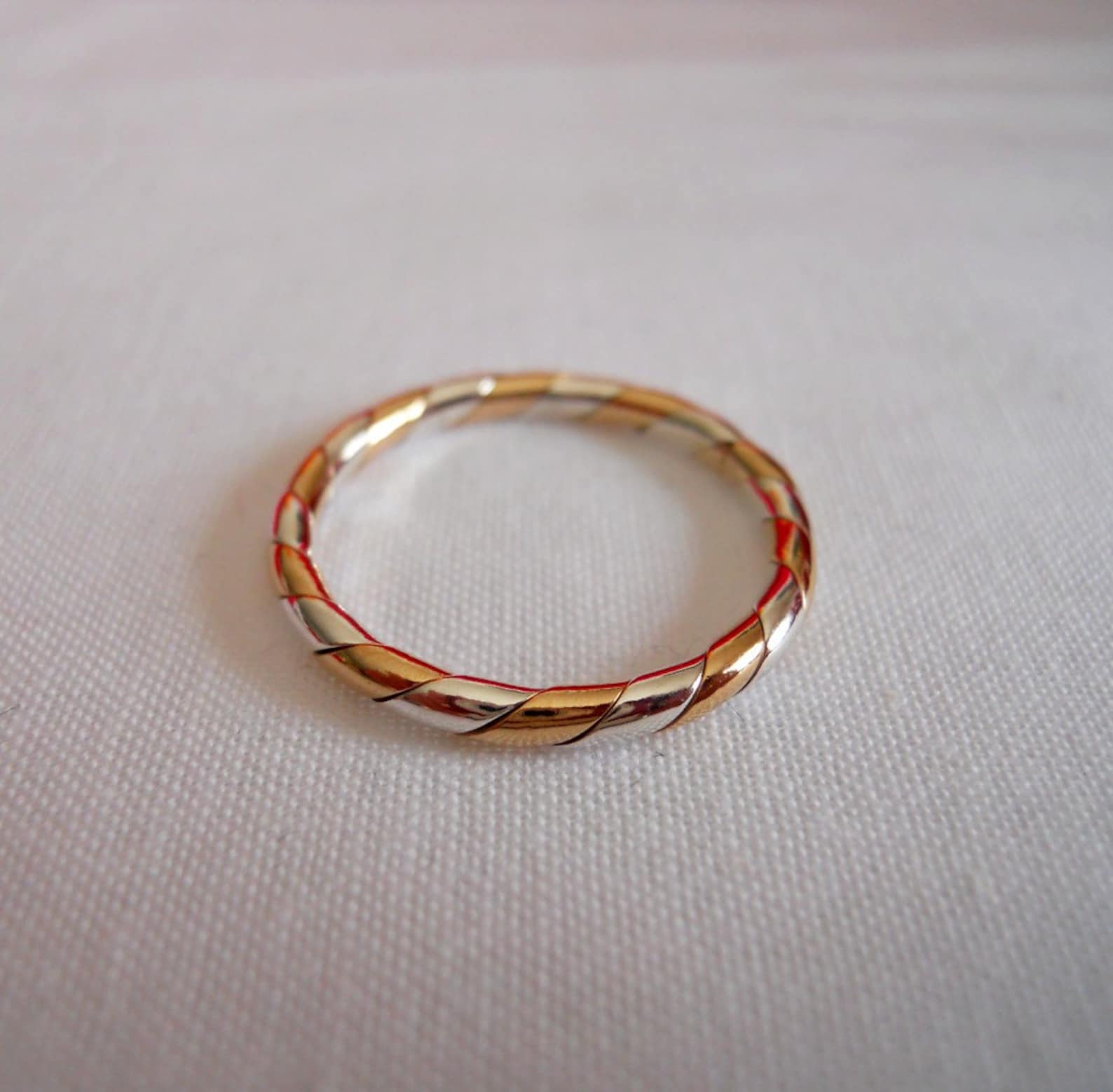 14K Gold Filled and 925 Sterling Silver Twist Ring - Etsy