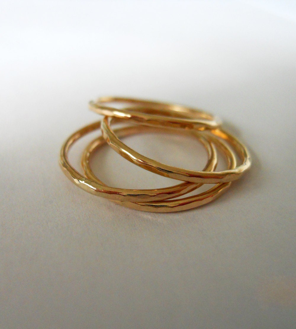 Stacking Hammered Ring 14k Gold Filled - Etsy
