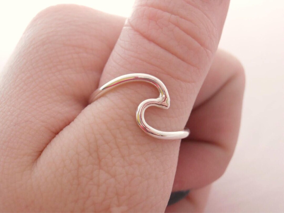 Sterling Silver Ocean Wave Ring - Etsy