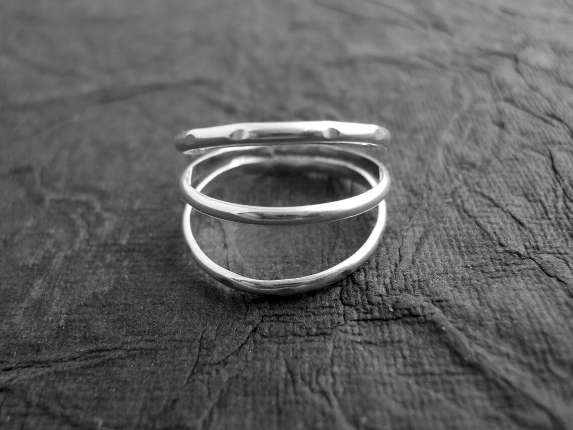 3 Band Ring - .925 Sterling Silver - Etsy