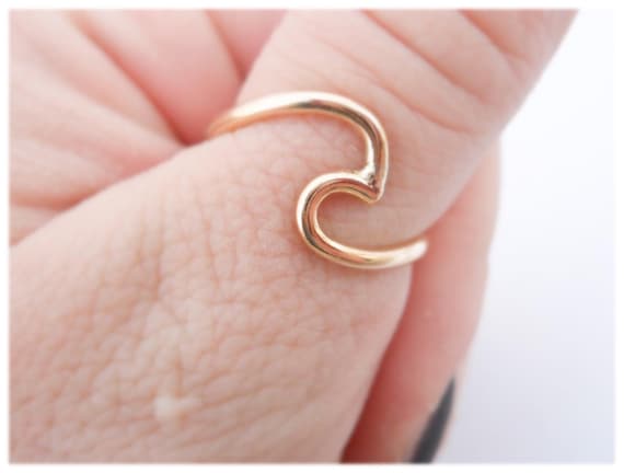 14k Gold Filled Ocean Wave Ring | Etsy