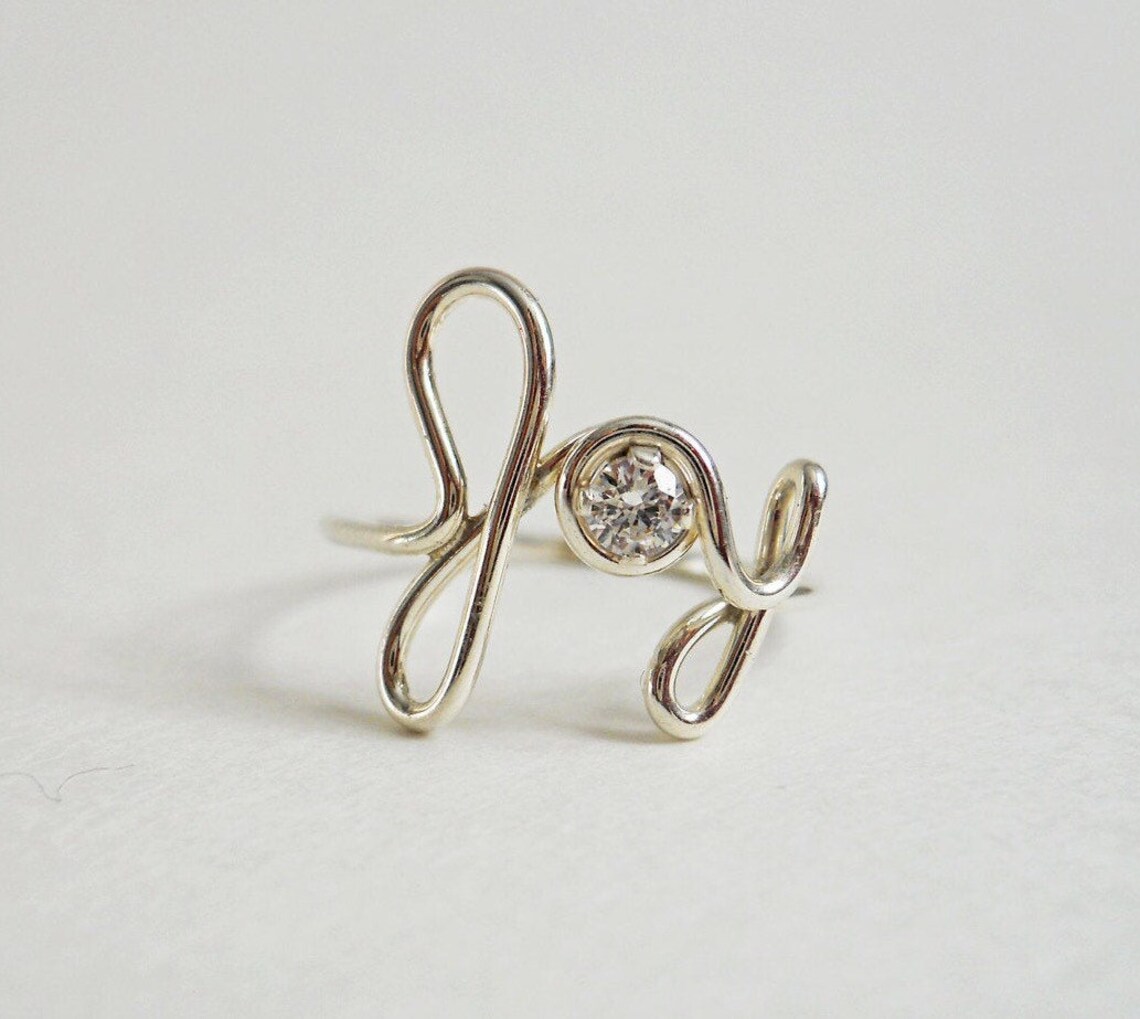 JOY Ring 925 Sterling Silver With Swarovski Crystal - Etsy