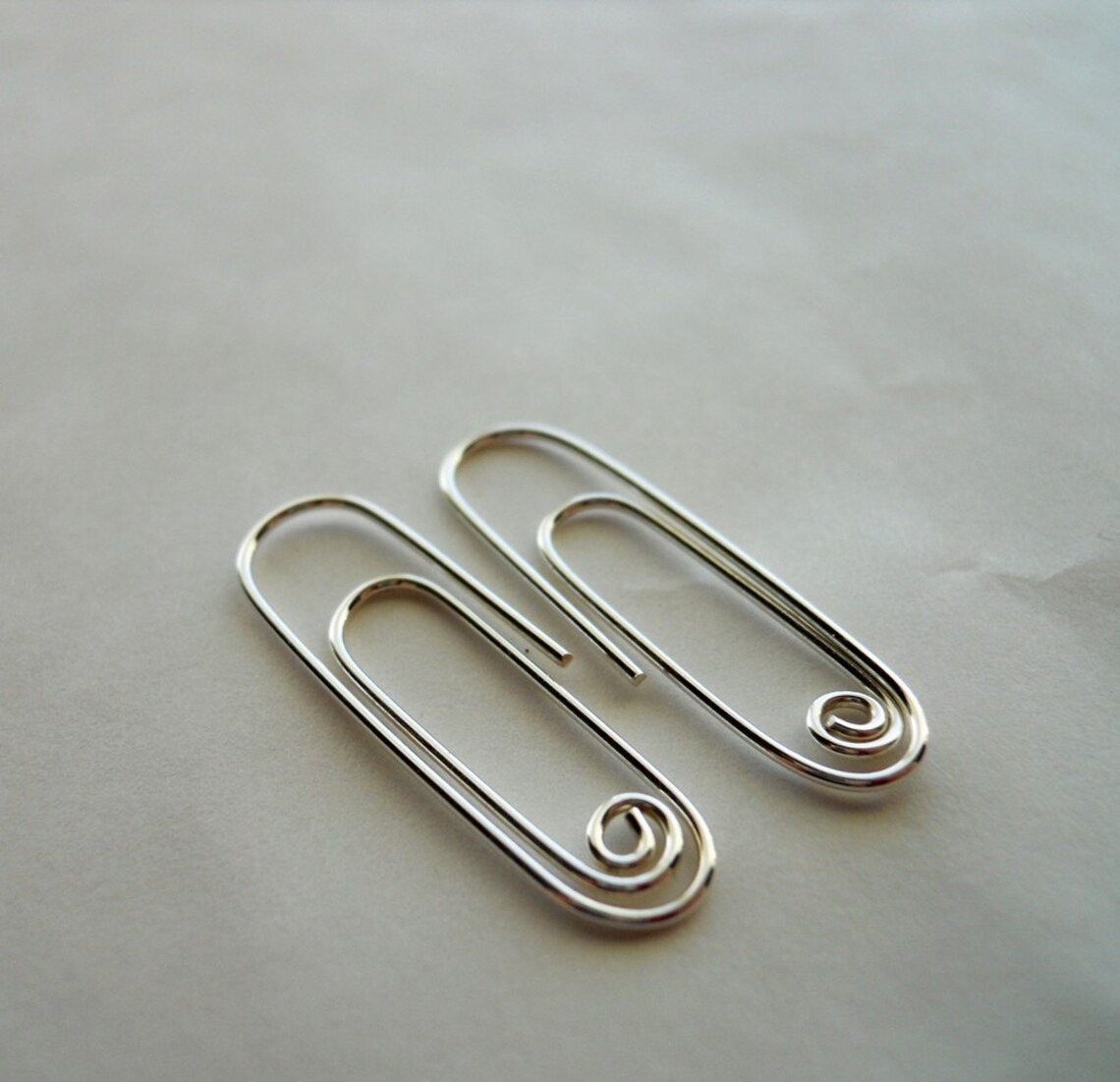 Paper Clip Earrings - .925 Sterling Silver - Etsy