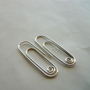 Paper Clip Earrings 925 Sterling Silver - Etsy
