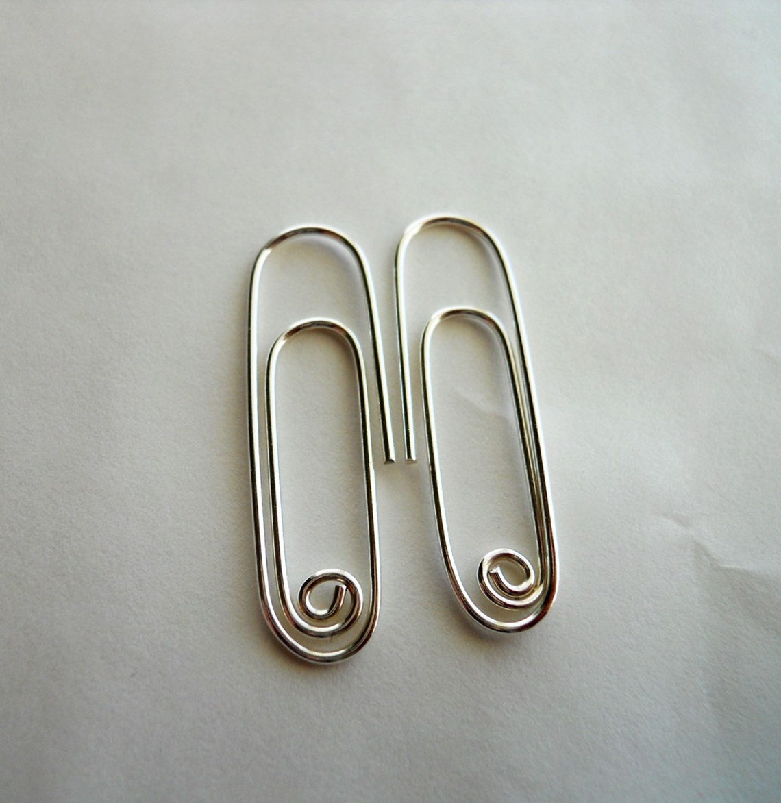 Paper Clip Earrings - .925 Sterling Silver - Etsy