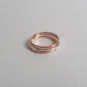 Triple Stack Hammered Rings - Etsy
