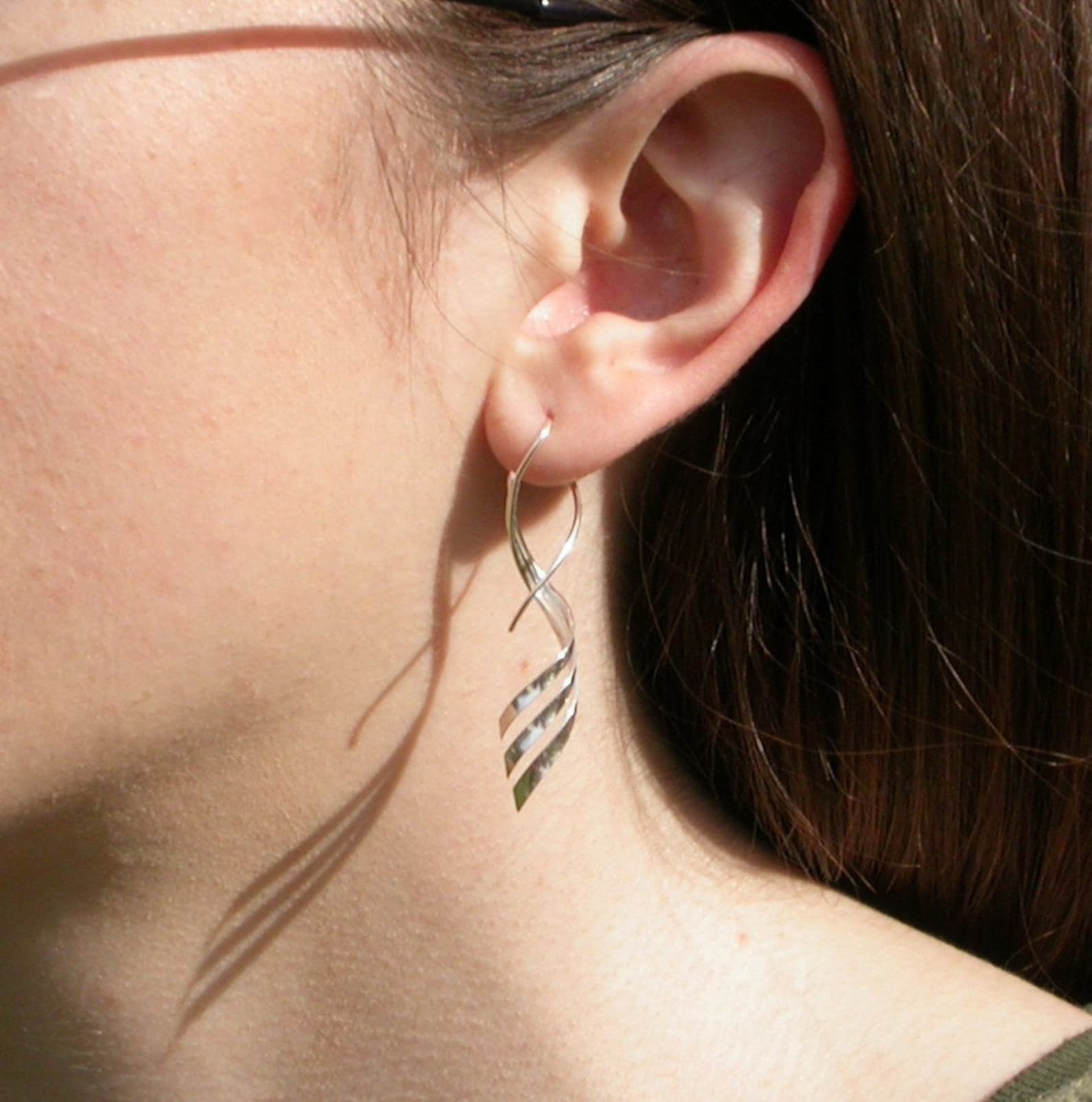 Small Triple Thread Earrings 925 Sterling Silver - Etsy