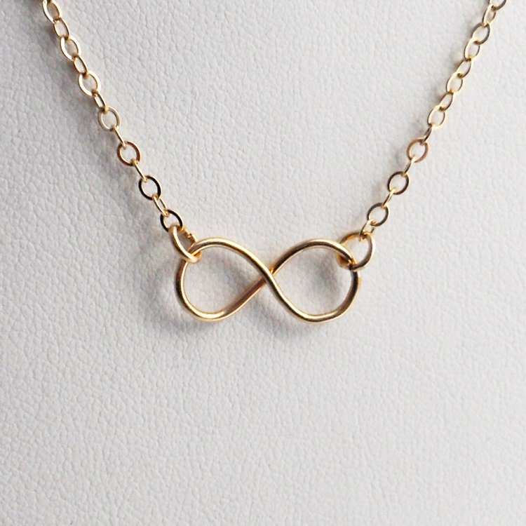 Infinity Necklace Pendant W/ Chain - .925 Sterling Silver, 14k Gold ...