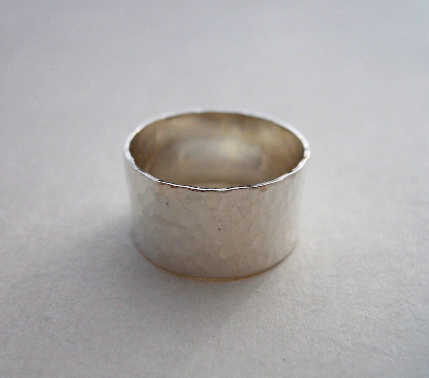 Super Wide 10mm Hammered Band Ring Solid 925 Sterling Silver - Etsy