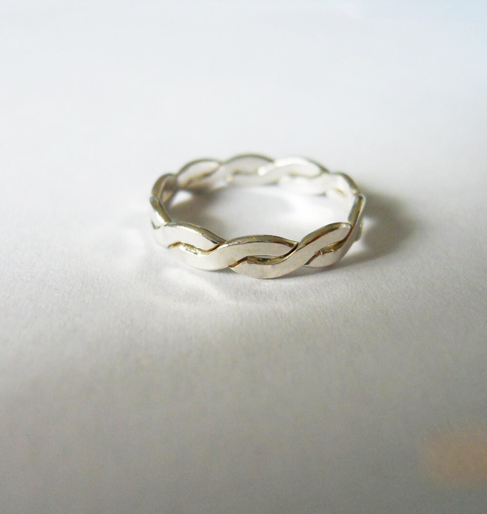 Flat Twist 925 Sterling Silver Ring | Etsy