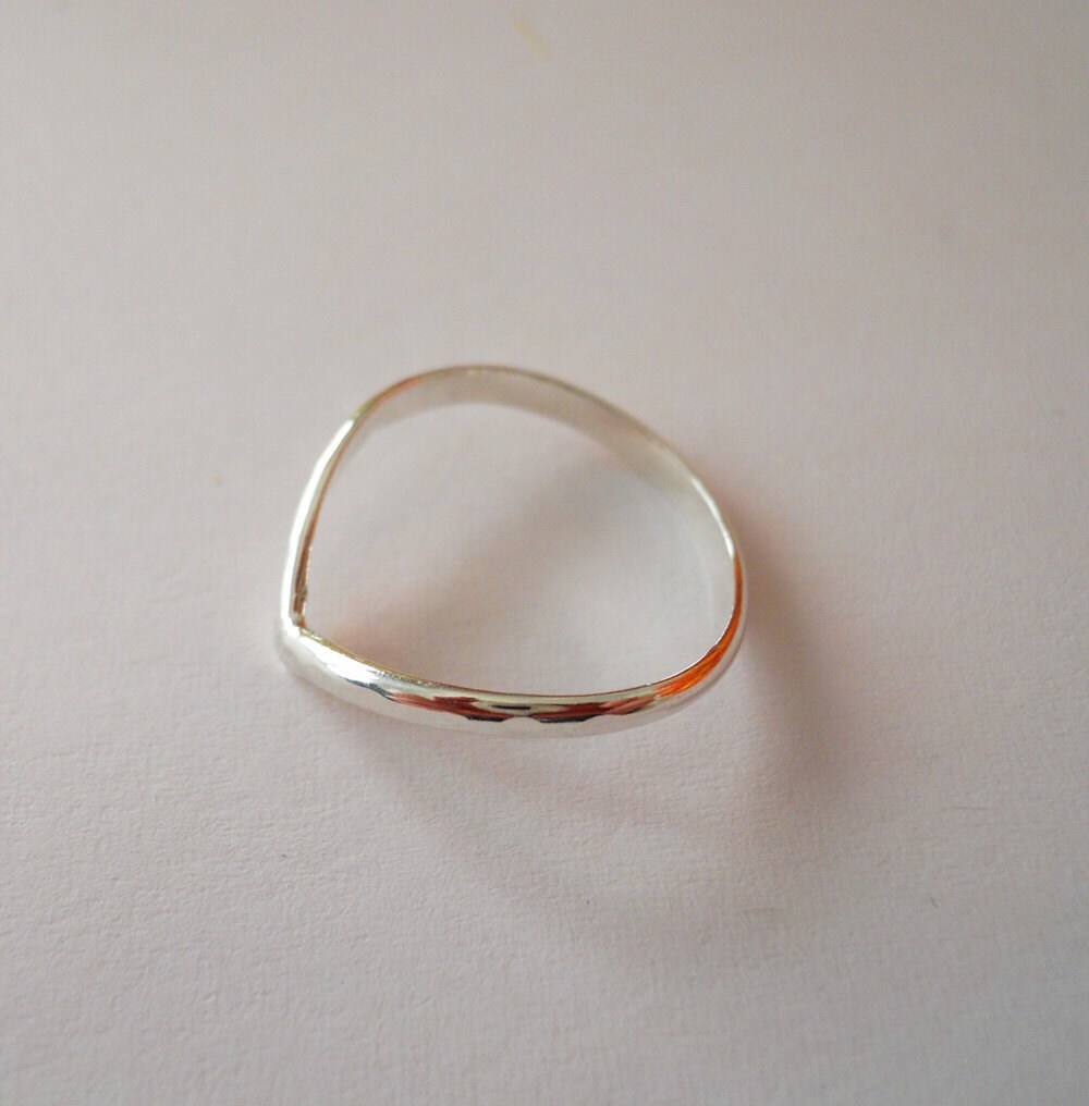 Chevron Ring V Ring 925 Sterling Silver Hammered | Etsy