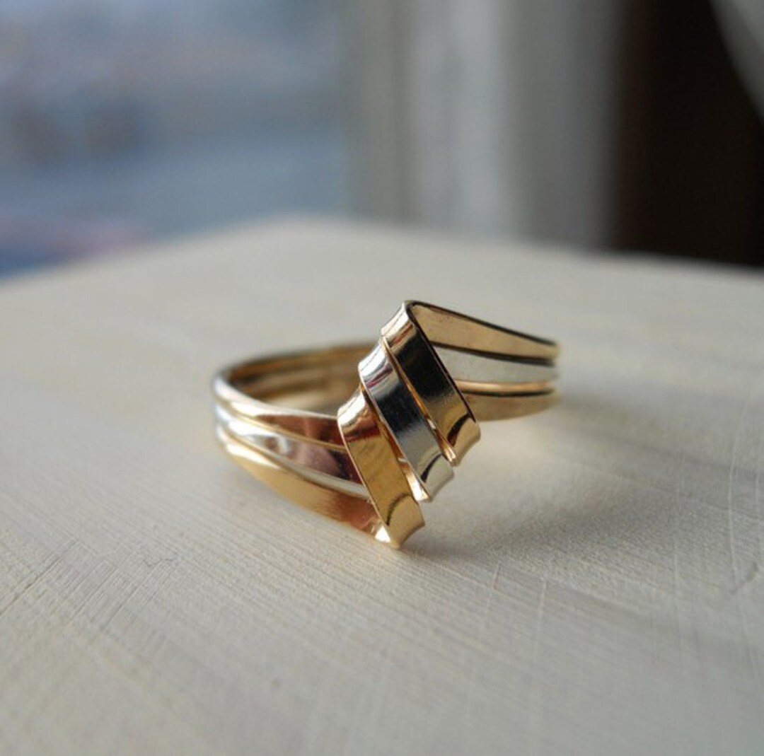 Ribbon Ring 925 Sterling Silver Gold Filled - Etsy