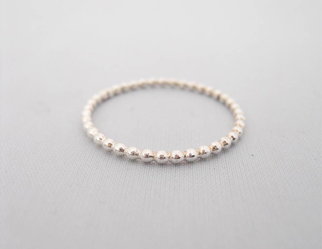 Sterling Silver Bead Strand Ring - Etsy