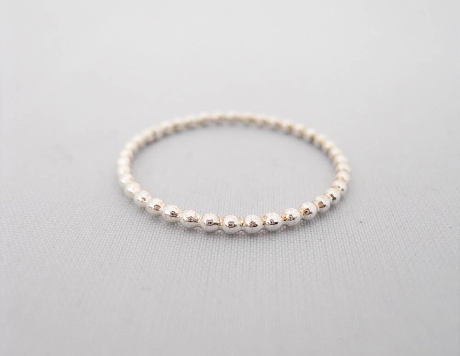 Sterling Silver Bead Strand Ring - Etsy