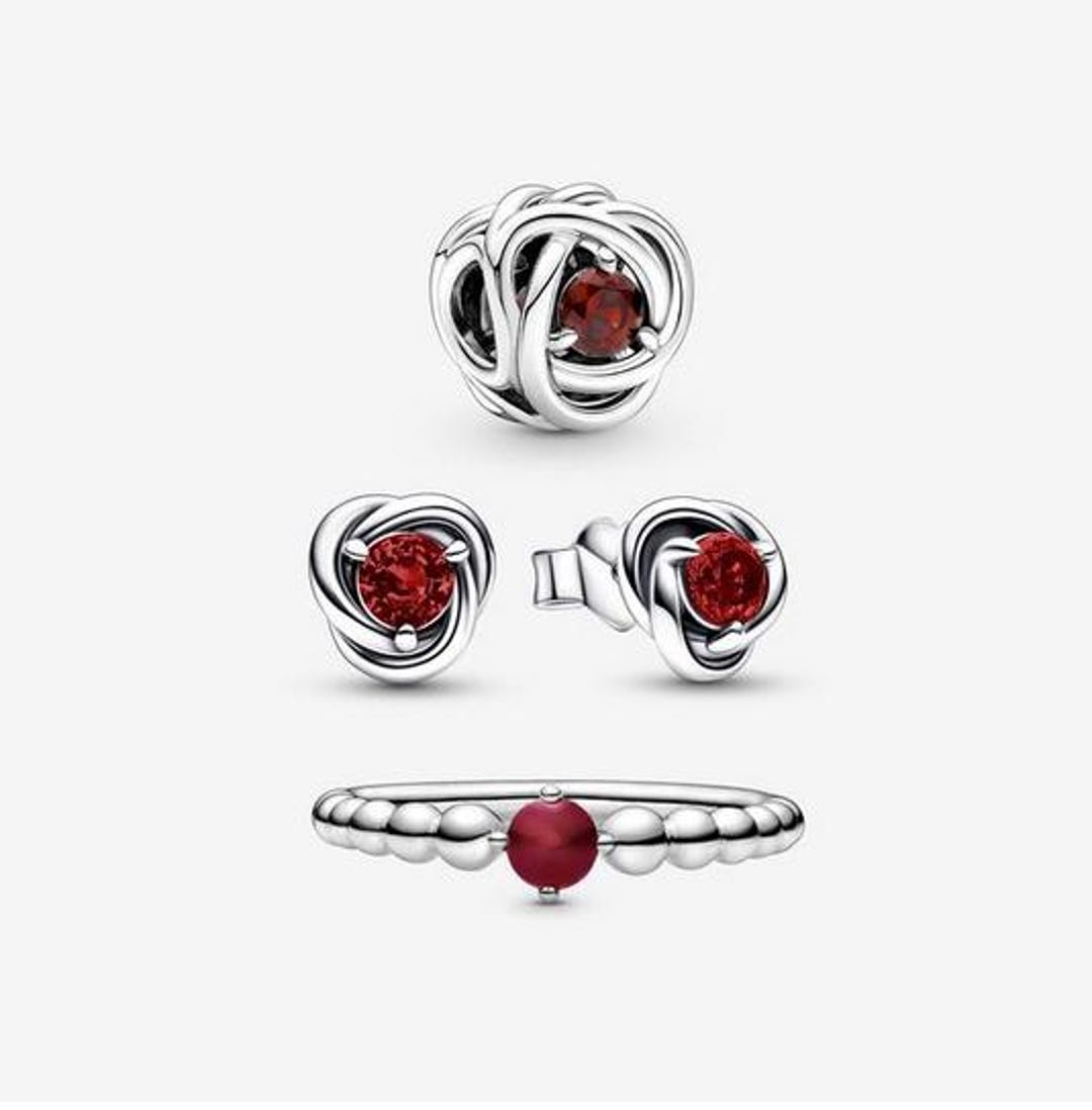 Pandora January Birthstone Trio Set Charm Earrings Ring Ale S925 - Etsy