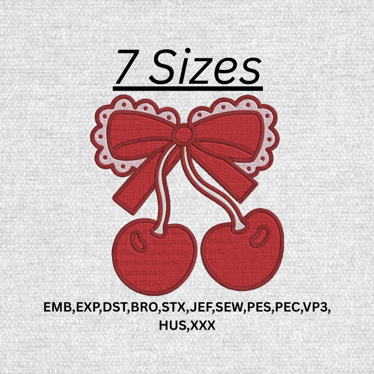 Cherry Bow Embroidery Designs: Kawaii Patterns (digital Download - Etsy