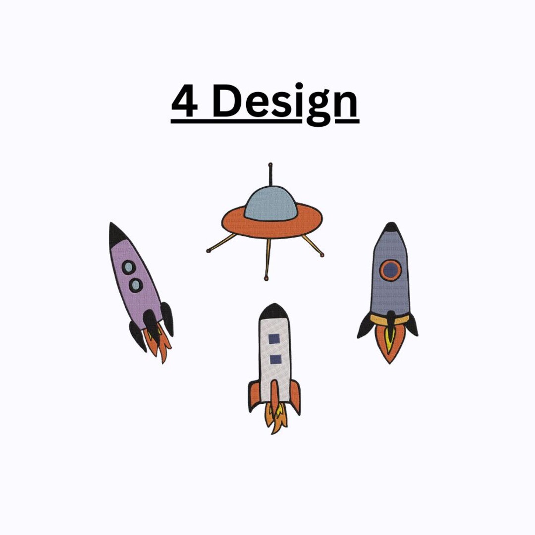Rocket Ship Embroidery Designs: Space Machine Embroidery Patterns ...