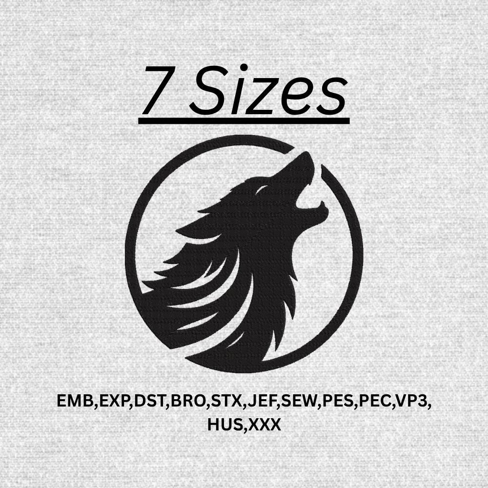 Wolf Embroidery Design Set : 6 Howling Wolf Designs – Forest Animal ...