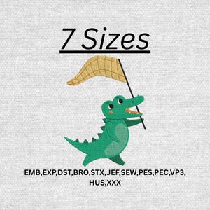 Alligator Embroidery Design Bundle – 7 Fun Crocodile Designs – Digital ...