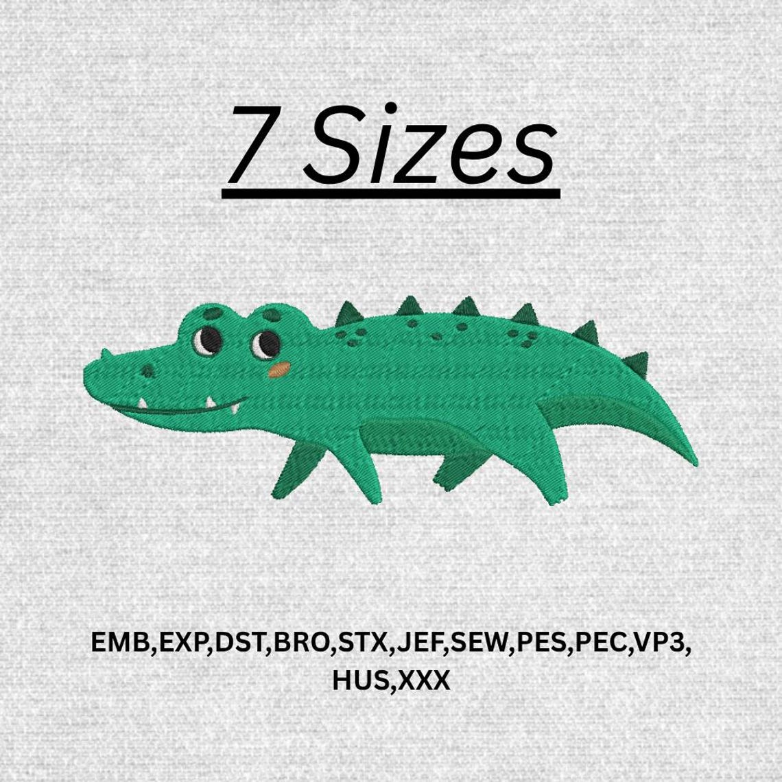 Alligator Embroidery Design Bundle – 7 Fun Crocodile Designs – Digital ...