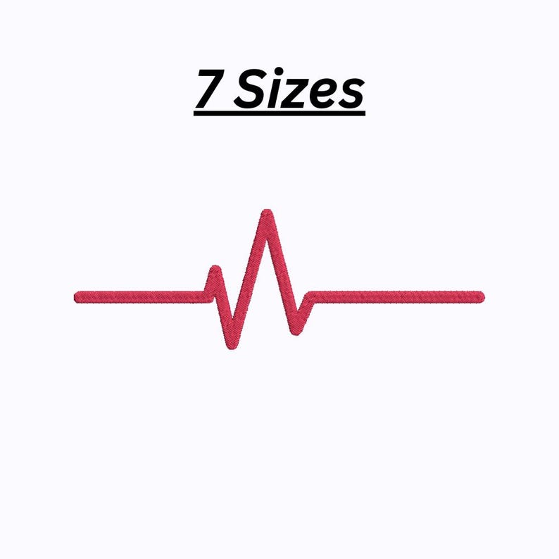 Heartbeat Embroidery Design Bundle: EKG Pulse Patterns (embroidery ...