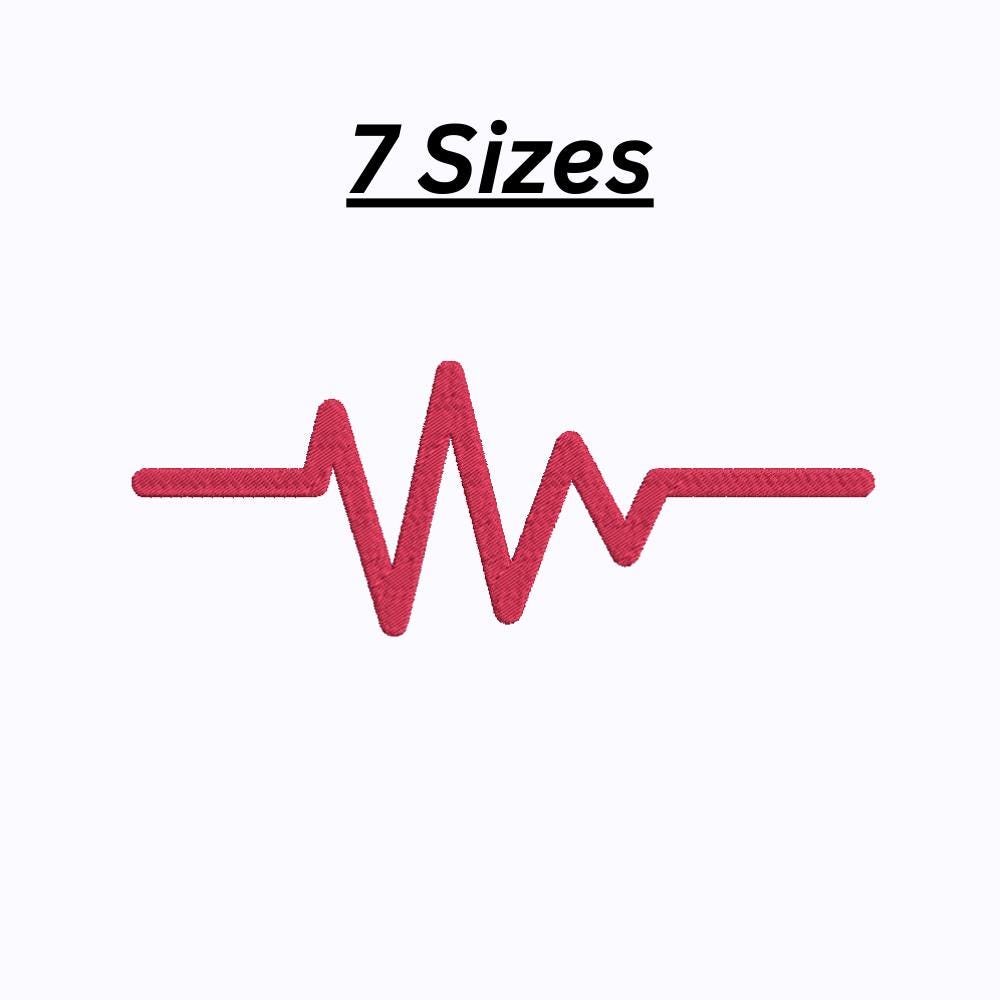 Heartbeat Embroidery Design Bundle: EKG Pulse Patterns (embroidery ...