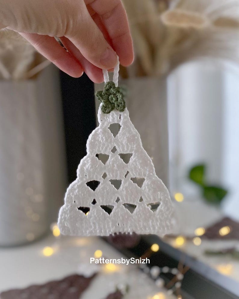 Crochet Pattern Mini Christmas Tree Ornament - Lacy Holiday Decor (PDF ...