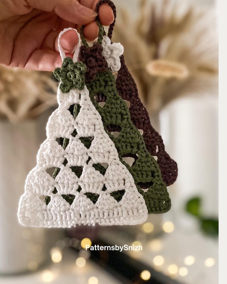 Crochet Pattern Mini Christmas Tree Ornament - Lacy Holiday Decor (PDF ...