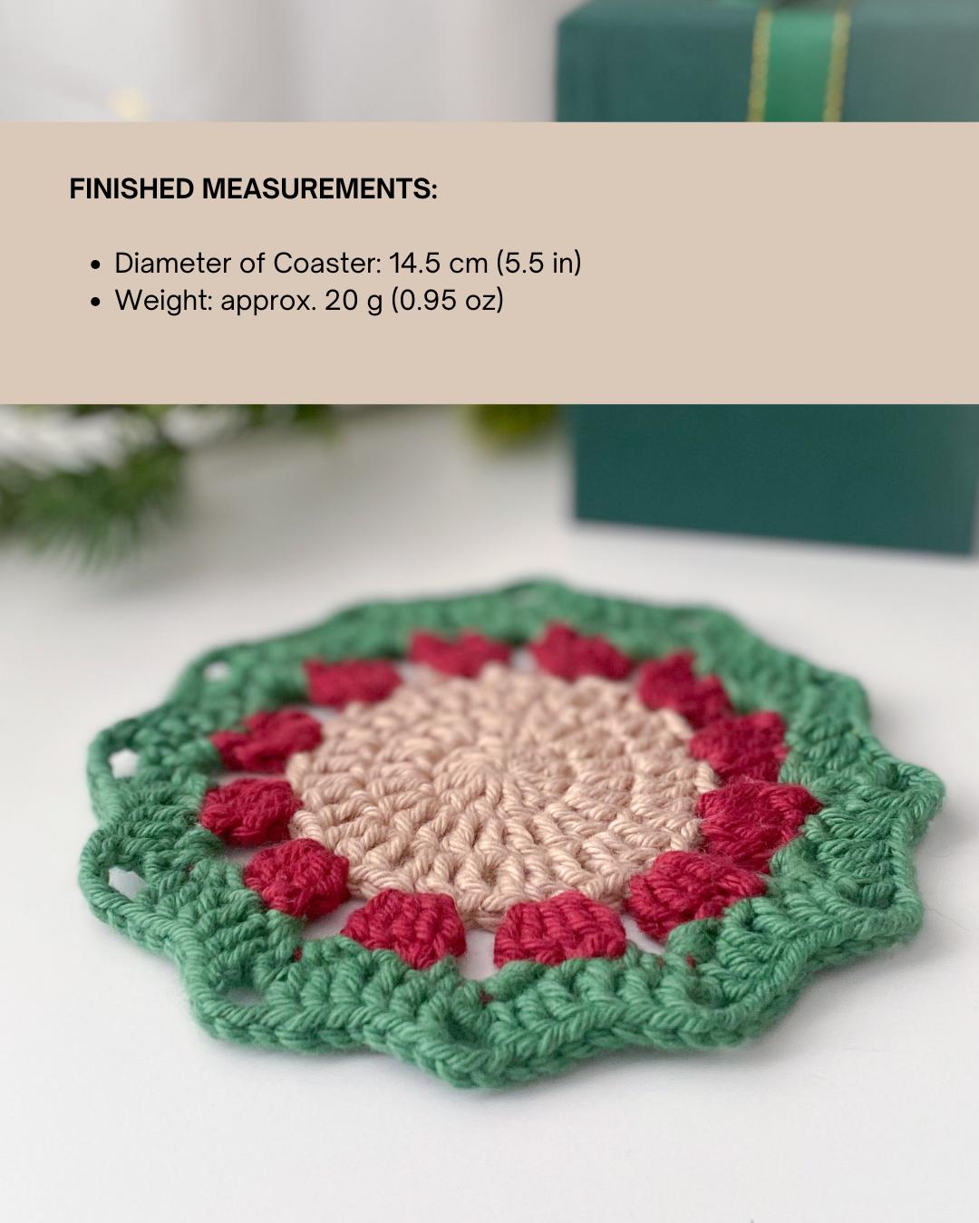 Crochet Pattern Christmas Coaster - Holiday Table Home Decor (PDF ...