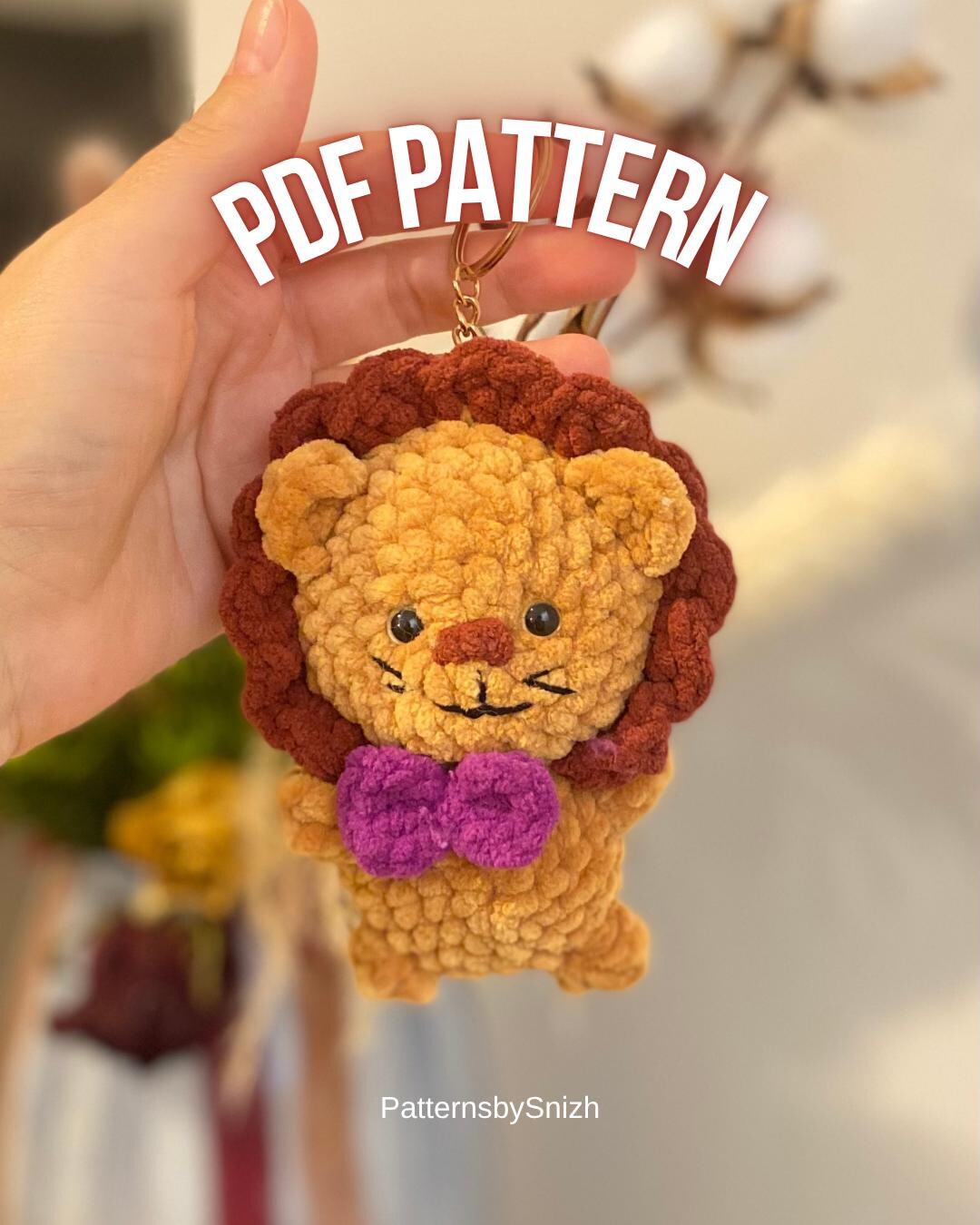 Crochet Pattern Keychain Lion – Сute Amigurumi PDF – Digital Download ...