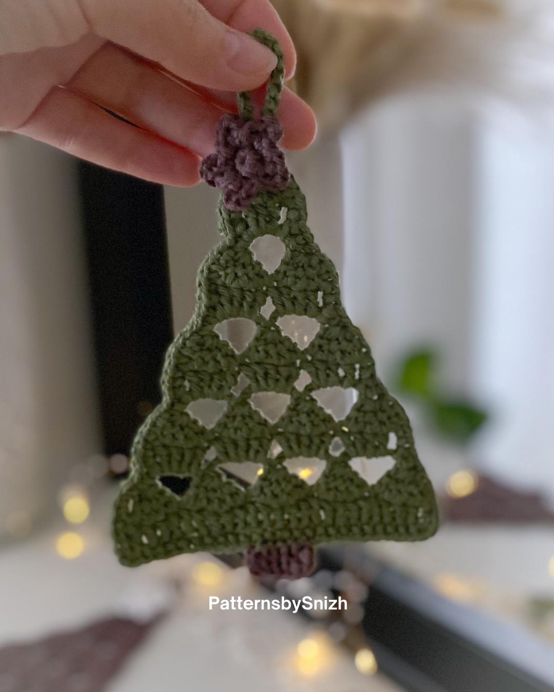Crochet Pattern Mini Christmas Tree Ornament - Lacy Holiday Decor (PDF ...