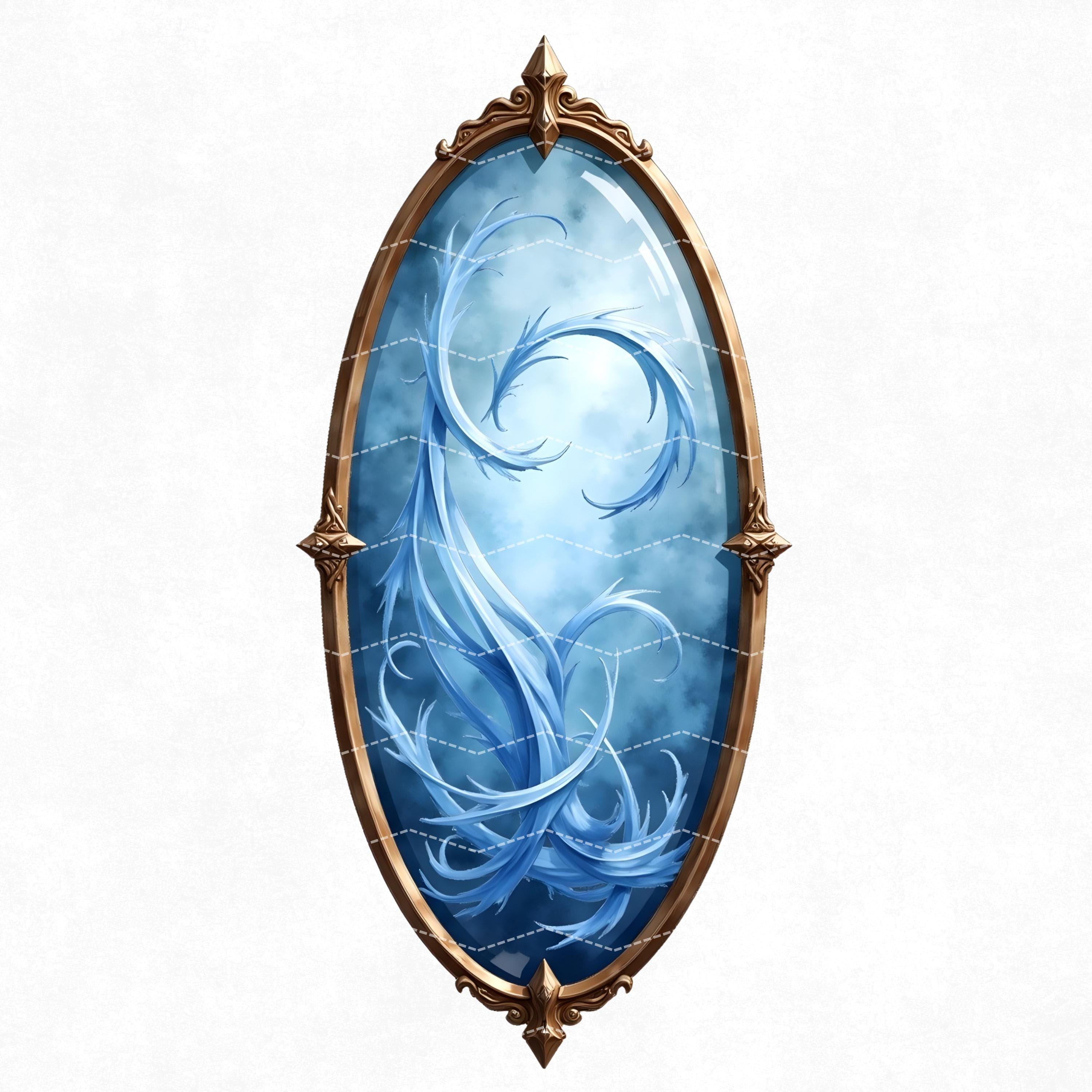 Magic Mirrors Clipart Set, Enchanted and Mystic Mirror Watercolor Pngs ...
