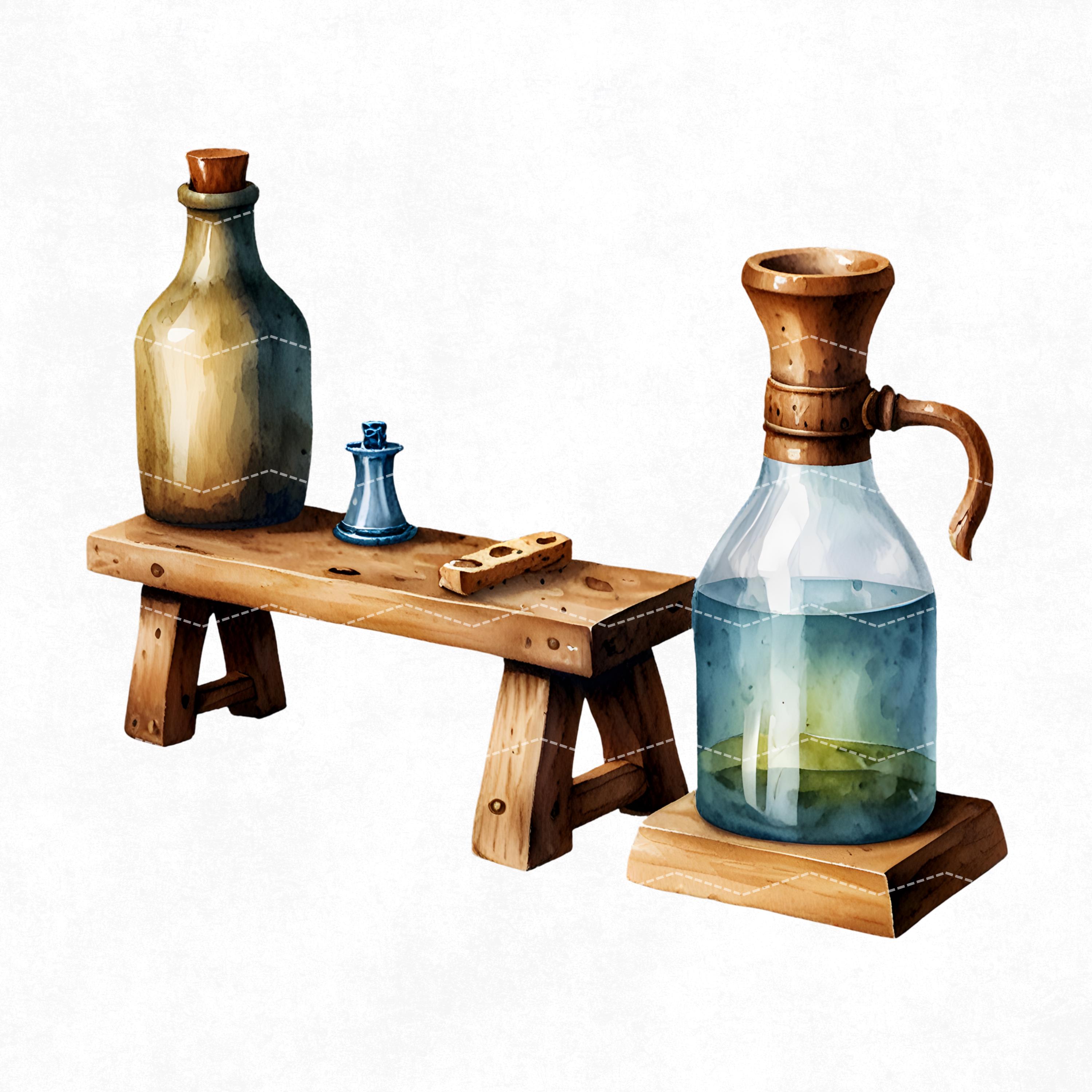 Alchemist Tools Clipart Set, Arcane Alchemy Watercolor Pngs, Potion ...