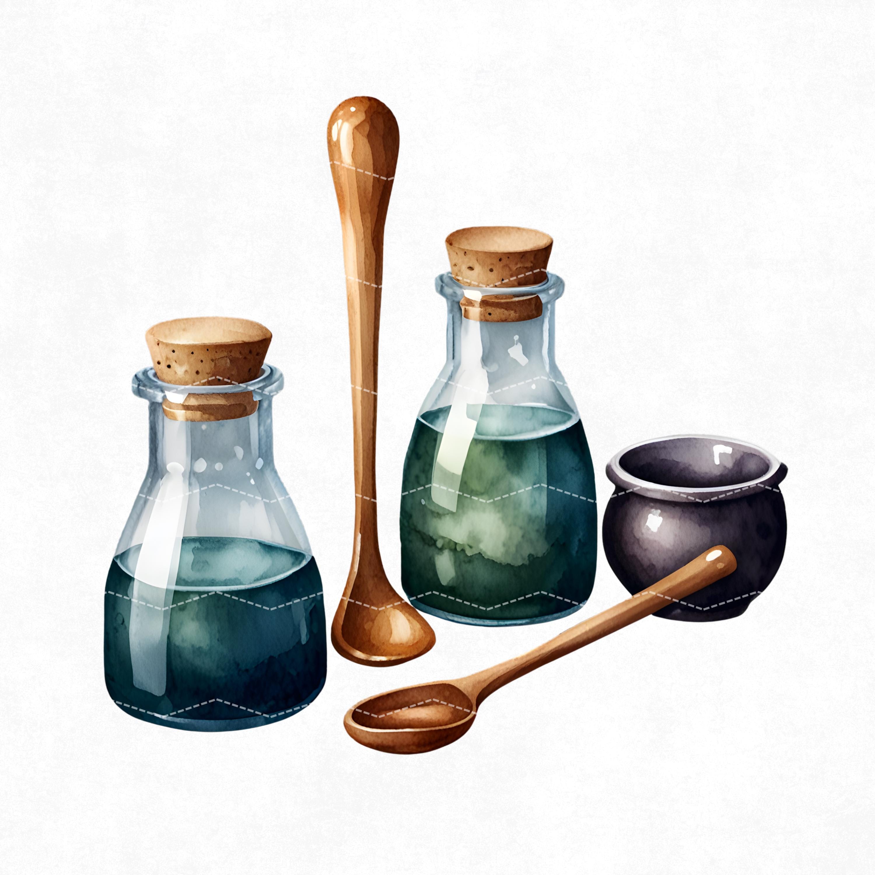 Alchemist Tools Clipart Set, Arcane Alchemy Watercolor Pngs, Potion ...
