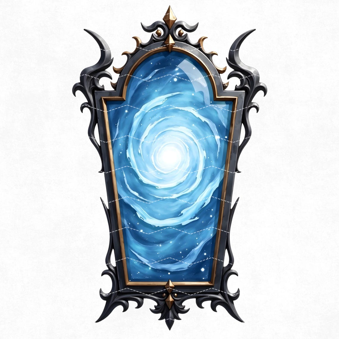 Magic Mirrors Clipart Set, Enchanted and Mystic Mirror Watercolor Pngs ...
