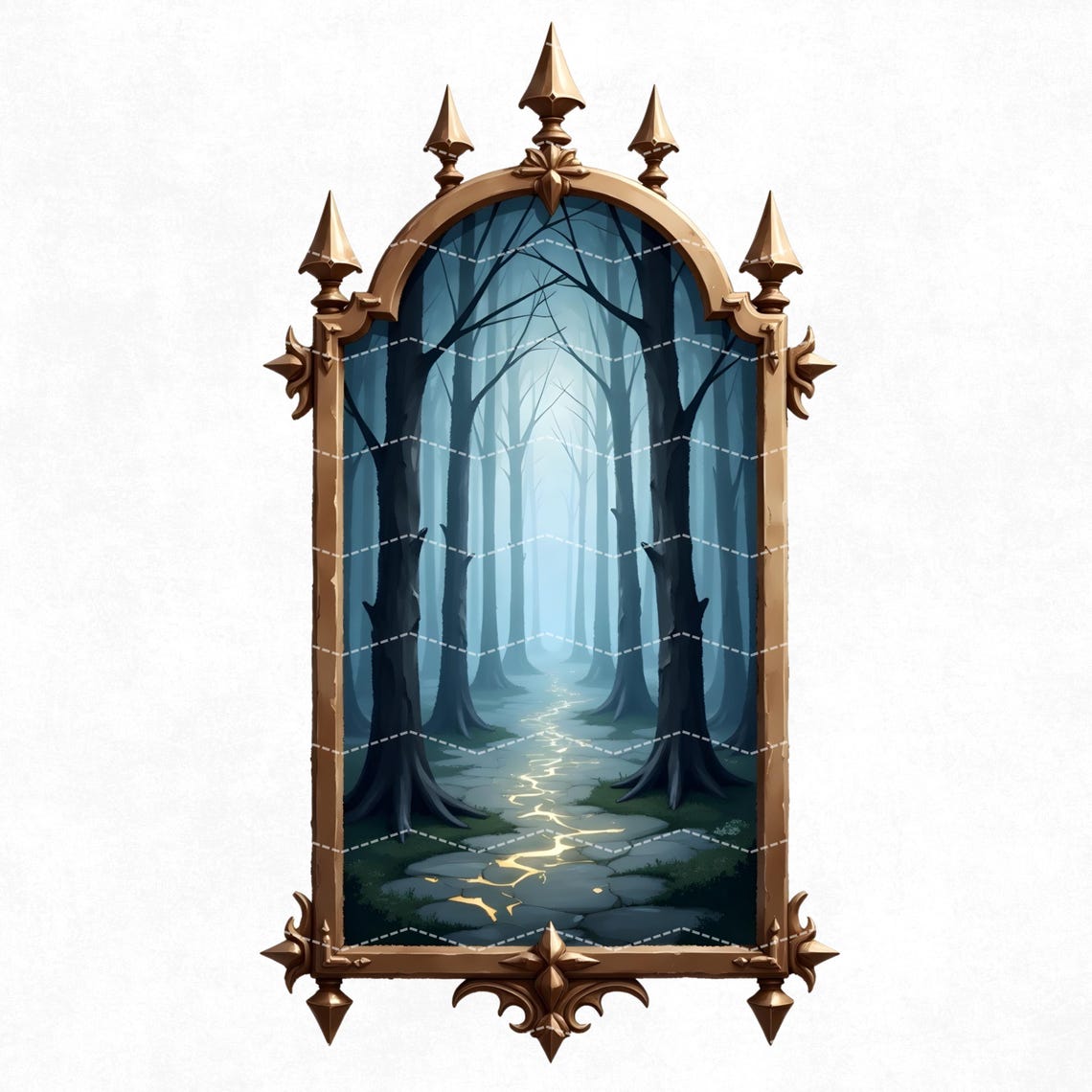 Magic Mirrors Clipart Set, Enchanted and Mystic Mirror Watercolor Pngs ...