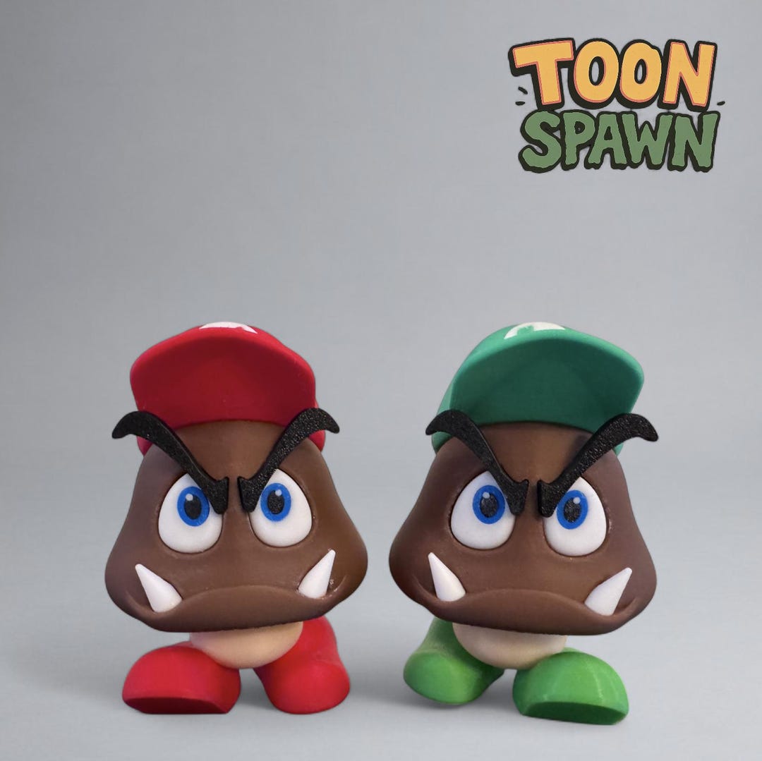 3D Printed Goomba Mario & Luigi Figures – Nintendo Fan Art – Gamer Gift ...