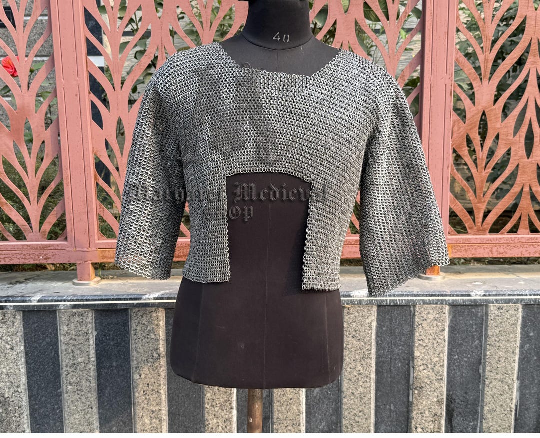 Chainmail 6mm Half-body Armor – Medieval Haubergeon for LARP ...