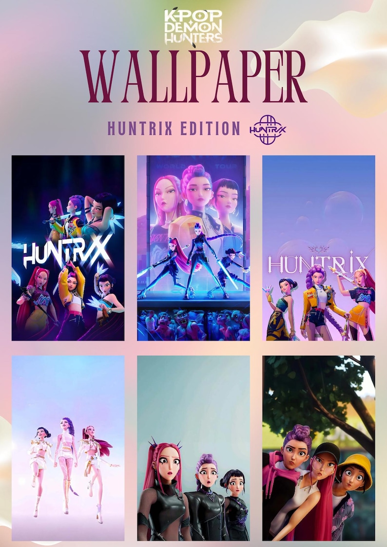 K-pop Demon Hunters 58 Wallpaper Phone Desktop Huntrix Saja Boys Rumi ...