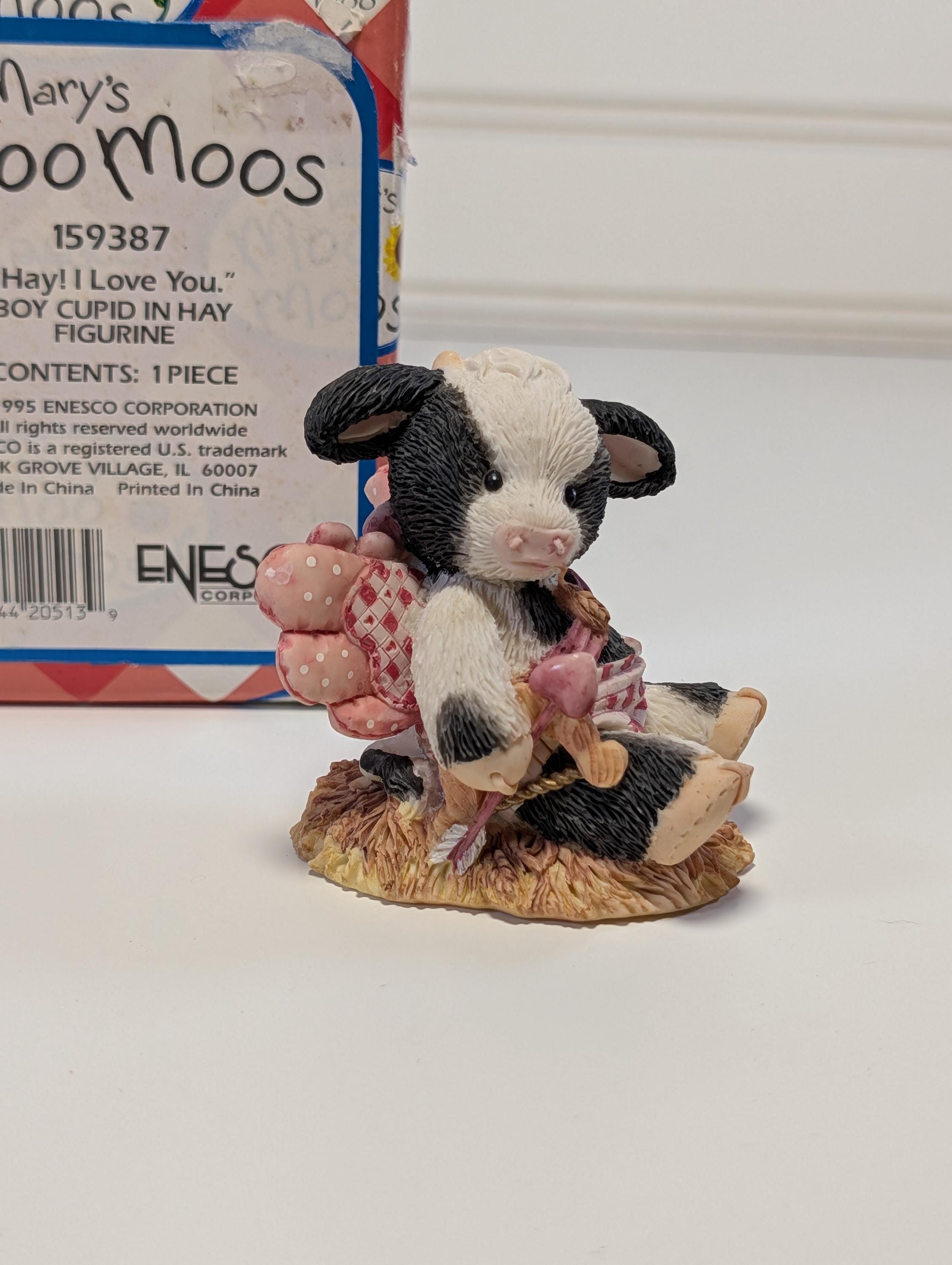 Vintage Mary’s Moo Moos “hay! I Love You” Boy Cupid Figurine (1995 ...