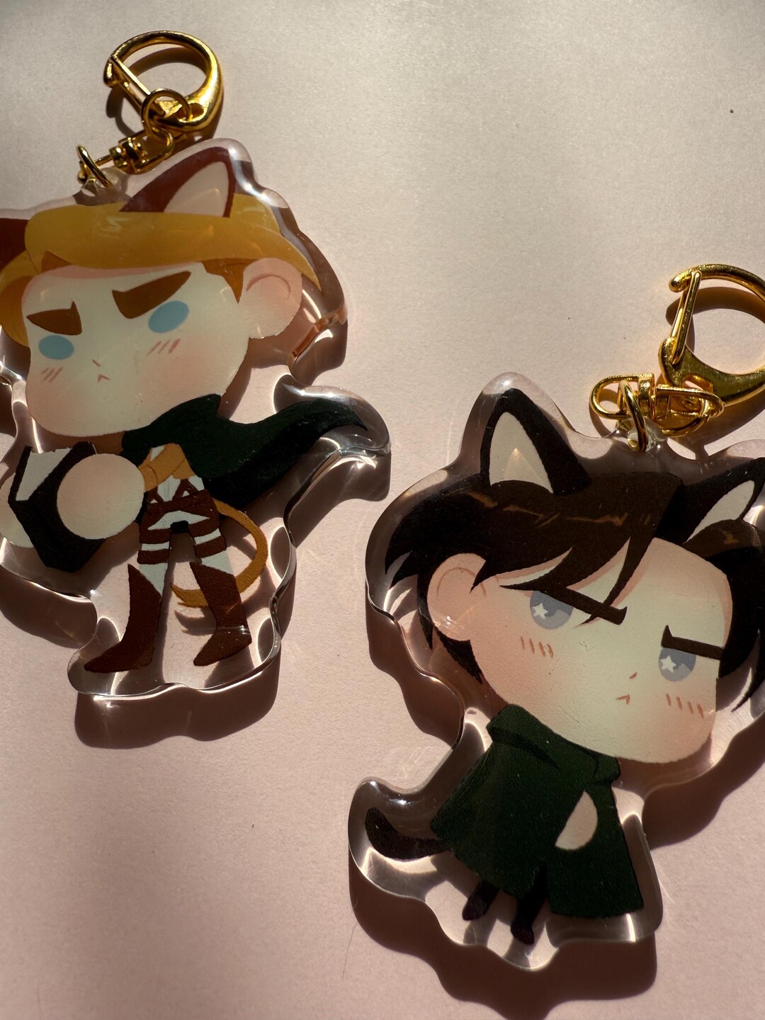 Eruri Neko Acrylic Charm, Attack on Titan Keychain - Etsy