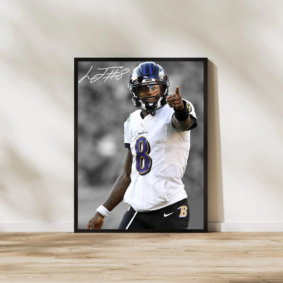 Lamar Jackson Art Print | Baltimore Ravens, NFL Decor (digital Download ...