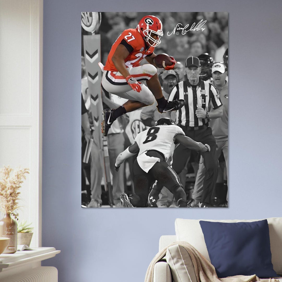 Nick Chubb Georgia Bulldogs Poster College Football Running Back Wall ...