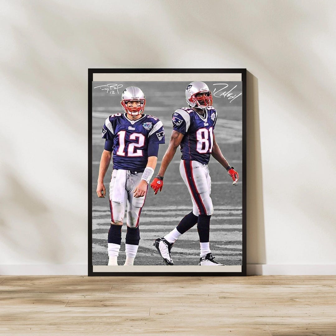Tom Brady & Randy Moss Patriots Art Print: New England Football Legends ...