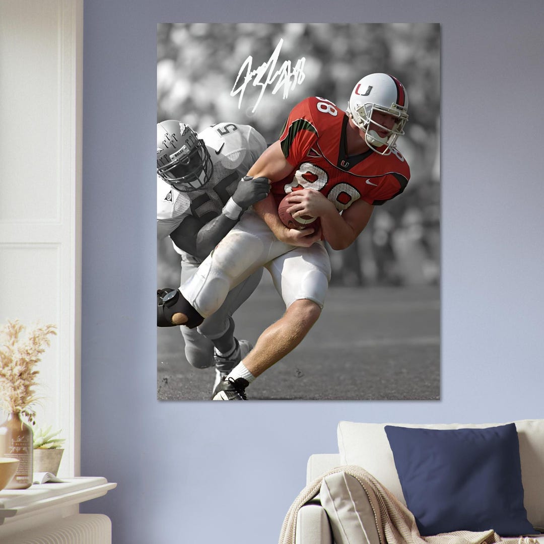 Jeremy Shockey Miami Hurricanes Poster College Football Tight End Wall ...