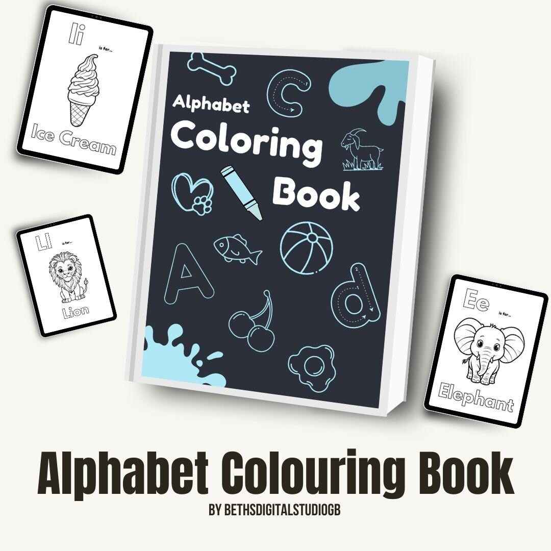 Alphabet Coloring Book | A-Z Printable Coloring Pages for Kids | Letter ...