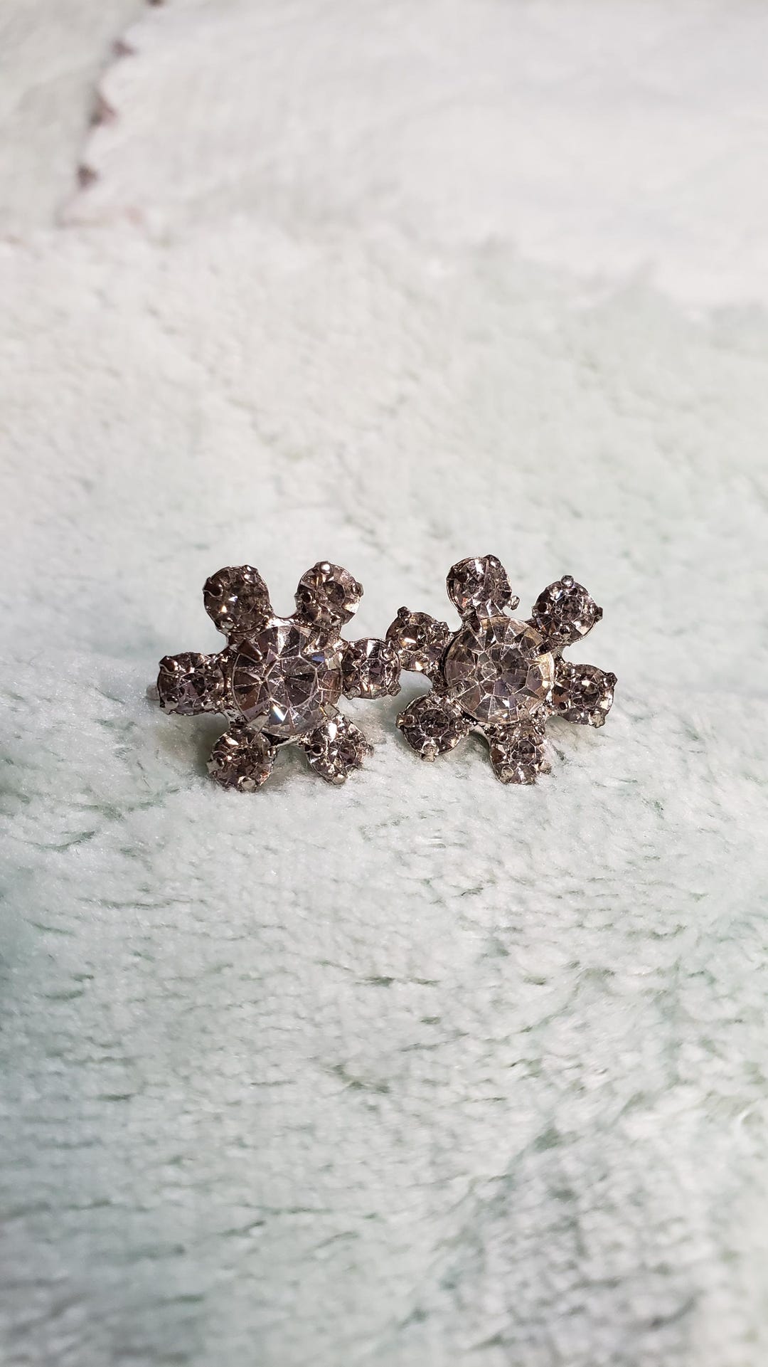Vintage Kramer Rhinestone Daisy Earrings - 1950s Rhodium Plated - Etsy