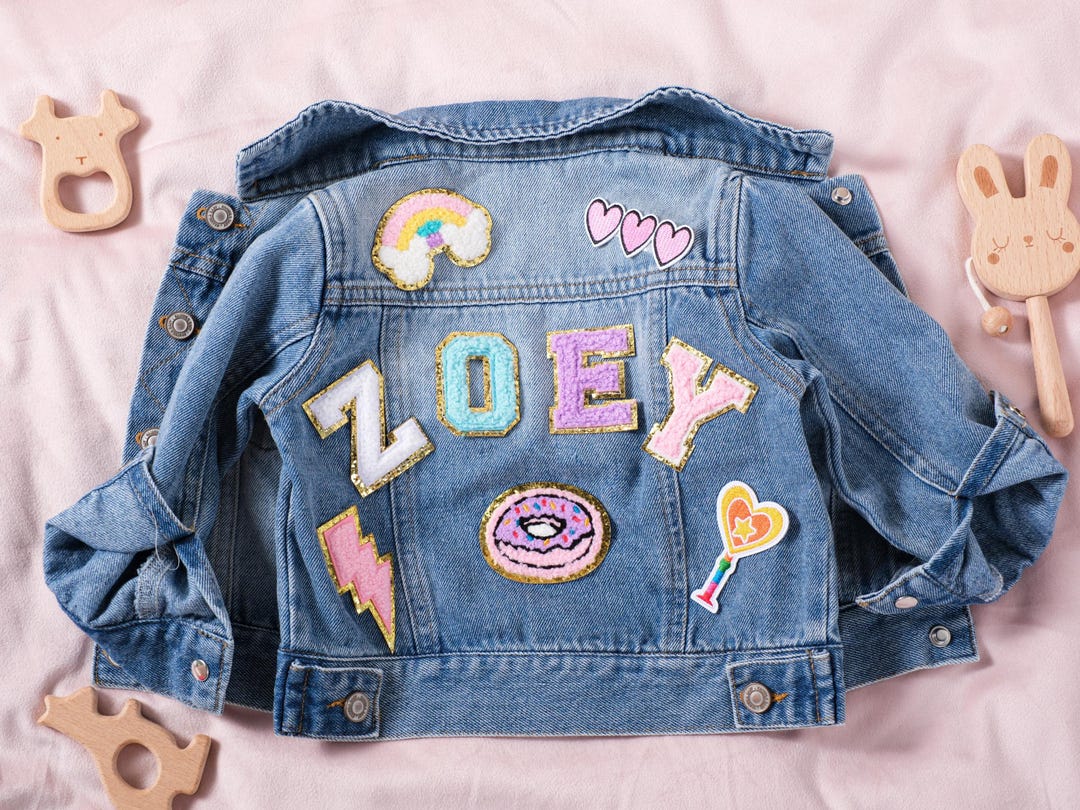Custom Baby Denim Jacket – Chenille Letter Patch | Adorable Toddler ...
